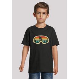 T-Shirt F4NT4STIC "Retro Skibrille Wintersport", M&auml;dchen, Gr. 110/116, schwarz, Obermaterial: 100% Baumwolle, Rundhals, ohne B&uuml;ndchen, Shirts T-Shirt, Premium Qualit&auml;t
