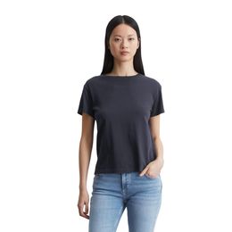 Marc O'Polo T-Shirt MARC O'POLO "aus Organic Cotton", Damen, Gr. M, blau (manic midnight), Obermaterial: 100% Baumwolle, unifarben, Basic, loose fit, Rundhals, Shirts