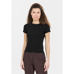 ENDURANCE ATHLECIA Funktionsshirt ATHLECIA "Lankae", Herren, Gr. 36, schwarz, 57% Baumwolle, 38% Modal, 5% Elasthan, unifarben, kurz, Rundhals, Shirts Funktionsshirt, mit schnell trocknenden Eigenschaften