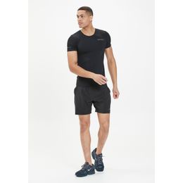 Funktionsshirt Endurance "Jaro", Herren, Gr. S/M, grau (dunkelgrau, meliert), 62% Polyamid, 38% Polyester, unifarben, normal, Rundhals, Shirts Funktionsshirt, mit reflektierenden Elementen