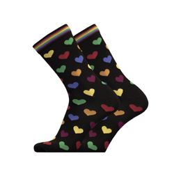 Socken UphillSport "RAINBOW HEARTS 2er Pack", Damen, Gr. 47-50, bunt (mehrfarbig), 58% Wolle, 40% Polyamid, 2% Elasthan, mehrfarbig, Socken, mit niedlichen Herz-Prints