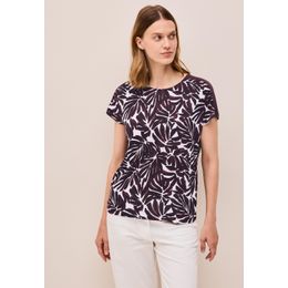 Print-Shirt Cecil, Damen, Gr. M (40), rot (mulberry rot), Web, 50% Baumwolle, 50% Modal, bedruckt, normal normal, Rundhals, B&uuml;ndchen, Shirts, mit Rundhalsausschnitt