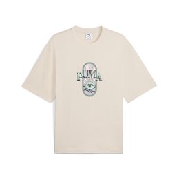T-Shirt Puma "Graphic Puma Fest Boxy T-Shirt Herren", Damen, Gr. XXL, wei&szlig; (alpine snow wei&szlig;), Obermaterial: 100% Baumwolle; Rippe: 20% Polyester, 80% Baumwolle, bedruckt, Rundhals, Shirts T-Shirt