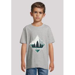 T-Shirt F4NT4STIC "Hike More Mountains", M&auml;dchen, Gr. 134/140, grau (erdgrau), Obermaterial: 100% Baumwolle, regular fit, Rundhals, ohne B&uuml;ndchen, Shirts T-Shirt, Premium Qualit&auml;t