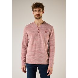 Langarmshirt Street One MEN, Herren, Gr. XL (44), rot (faded rot), Web, 60% Baumwolle, 40% Polyester, meliert, normal normal, Rundhals, B&uuml;ndchen, Shirts Langarmshirt, bestehend aus einem Materialmix