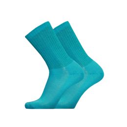Socken UphillSport "MERINO SPORT 2er Pack", Damen, Gr. 39-42, blau (t&uuml;rkis), 64% Wolle, 34% Polyamid, 2% Elasthan, unifarben, Socken Socken, in atmungsaktiver Qualit&auml;t