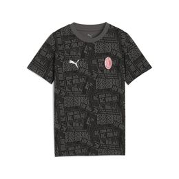 T-Shirt Puma "AC Milan FtblCulture Allover-Print T-Shirt Jugendliche", Mädchen, Gr. 152, schwarz (schwarz for all time rot), 100% Baumwolle, bedruckt, regular fit, Rundhals, Shirts