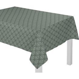 Tischdecke Adam "Feathers" Gr. 4, blau (blaugrau), B:220cm L:145cm, Bio-Baumwolle, Tischdecken, Tischdecke, aus 100% Bio-Baumwolle