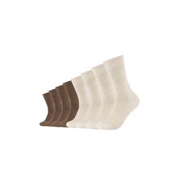 Socken s.Oliver "Socken 8er Pack", Herren, Gr. 35/38, beige (nature melange), 70% Baumwolle, 27% Polyester, 2% Elasthan, 1% Polyamid, uni, Socken