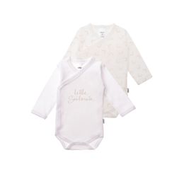 Wickelbody Liliput "little Soulmate", Jungen, Gr. 44, EURO-Gr&ouml;&szlig;en, rosa (wei&szlig;, rosa), 100% Baumwolle, bedruckt, V-Ausschnitt, Bodys, mit bequemen Druckkn&ouml;pfen im 2er-Pack