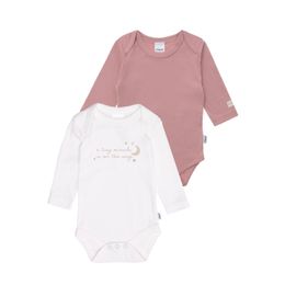 Body Liliput "a tiny miracle is on the way", Jungen, Gr. 86/92, EURO-Gr&ouml;&szlig;en, rosa (rosa, wei&szlig;), 100% Baumwolle, bedruckt, Bodys Body, im 2er-Pack mit praktischen Druckkn&ouml;pfen