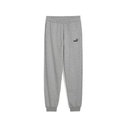 Sporthose Puma "ESS No. 1 Logo Fleece-Jogginghose Jungen", Mädchen, Gr. 140, Normalgrößen, grau (medium gray heather), Obermaterial: 66% Baumwolle, 34% Polyester; Rippe: 97% Baumwolle, 3% Elasthan; Tasche – Oben: 100% Baumwolle, unifarben, regular fit, Hosen
