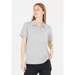 Langarm-Poloshirt WHISTLER "Vale", Damen, Gr. 36, grau (hellgrau), 97% Polyester, 3% Elasthan, unifarben, normal, ohne Ausschnitt, Shirts, Aus leichtem Material