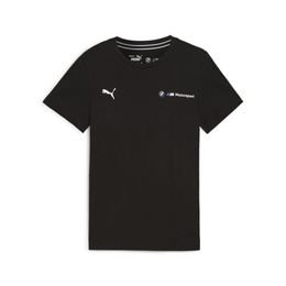 T-Shirt Puma "BMW M Motorsport ESS+ Logo T-Shirt Jugendliche", M&auml;dchen, Gr. 164, schwarz, Obermaterial: 100% Baumwolle; Rippe: 20% Polyester, 80% Baumwolle, clean, regular fit, Rundhals, Shirts T-Shirt