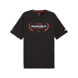 T-Shirt Puma "F1 Essentials Graphic T-Shirt Herren", Herren, Gr. XS, schwarz, Obermaterial: 100% Baumwolle; Rippe: 71% Baumwolle, 29% Polyester, clean, regular fit, Rundhals, Shirts