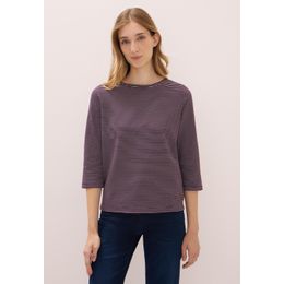 Langarmshirt Cecil, Damen, Gr. L (42), rot (eggplant rot), Web, 71% Baumwolle, 28% Polyester, 1% Elasthan, unifarben, normal normal, U-Boot-Ausschnitt, abgesteppt, Shirts, Feel Good Fit