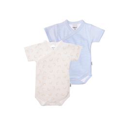 Wickelbody Liliput "Regenbogen", Jungen, Gr. 62/68, EURO-Gr&ouml;&szlig;en, blau (hellblau), 100% Baumwolle, bedruckt, V-Ausschnitt, Bodys, mit praktischer Druckknopfleiste im 2er-Pack