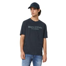 Marc O'Polo T-Shirt MARC O'POLO "aus Organic Cotton", Herren, Gr. M, blau (schwarz navy), Obermaterial: 100% Baumwolle, unifarben, Basic, regular fit, Rundhals, Shirts