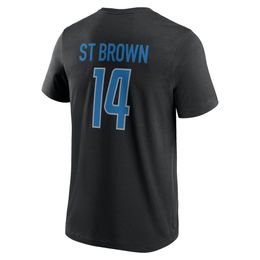 T-Shirt Fanatics "Fanatics T-Shirt Detroit Lions Graphic St. Brown 14", Damen, Gr. L, schwarz, 100% Baumwolle, Shirts T-Shirt