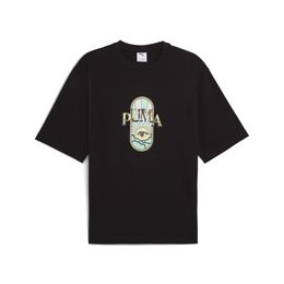 T-Shirt Puma "Graphic Puma Fest Boxy T-Shirt Herren", Damen, Gr. M, schwarz, Obermaterial: 100% Baumwolle; Rippe: 20% Polyester, 80% Baumwolle, bedruckt, Rundhals, Shirts T-Shirt