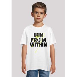 T-Shirt F4NT4STIC "Win From Within Soccer Splash Green", M&auml;dchen, Gr. 122/128, wei&szlig;, Obermaterial: 100% Baumwolle, regular fit, Rundhals, ohne B&uuml;ndchen, Shirts T-Shirt, Premium Qualit&auml;t