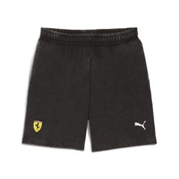 Sporthose Puma "Scuderia Ferrari Sportswear Sweat-Shorts Jugendliche", M&auml;dchen, Gr. 128, Normalgr&ouml;&szlig;en, schwarz, Obermaterial: 100% Baumwolle; Tasche &ndash; Oben: 100% Baumwolle, unifarben, regular fit, Hosen Sporthose
