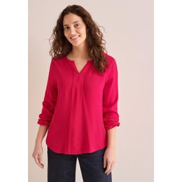 Langarmbluse Cecil, Damen, Gr. XL (44), rot (granita rot), Stoff, Front und Ärmel: 100% Viskose; Rückseite: 95% Viskose, 5% Elasthan, unifarben, gerade normal, Rundhals, Bündchen, Blusen, mit geschlitztem Rundhalsausschnitt