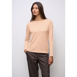 Strickpullover Street One, Damen, Gr. 44, orange (apricot blush), Stoff, 60% Viskose, 40% Baumwolle, unifarben, normal normal, U-Boot-Ausschnitt, B&uuml;ndchen, Pullover Strickpullover, mit U-Boot-Ausschnitt