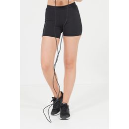 Funktionstights Endurance "MAHANA SHORT", Damen, Gr. 48, EURO-Gr&ouml;&szlig;en, schwarz, 90% Polyester, 10% Elasthan, bedruckt, unifarben, kurz, Hosen, mit innovativer QUICK DRY Technologie