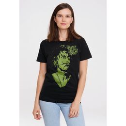 T-Shirt logoshirt "Catweazle", Damen, Gr. L, schwarz, 100% Baumwolle, bedruckt, normal, Rundhals, Shirts T-Shirt, mit coolem Print