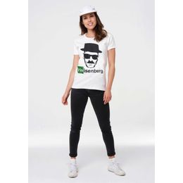 T-Shirt logoshirt "Heisenberg", Damen, Gr. L, wei&szlig; (altwei&szlig;), 100% Baumwolle, bedruckt, normal, Rundhals, Shirts T-Shirt, mit lizensiertem Print