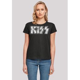 T-Shirt F4NT4STIC "Kiss Rock Band Vintage Logo", Damen, Gr. M, schwarz, Obermaterial: 100% Baumwolle, oversize, Rundhals, ohne Bündchen, Shirts T-Shirt, Premium Qualität, Musik, By Rock Off