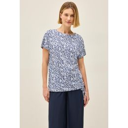 Print-Shirt Cecil, Damen, Gr. L (42), wei&szlig; (vanillewei&szlig;), Web, 50% Baumwolle, 50% Modal, bedruckt, normal normal, U-Boot-Ausschnitt, abgesteppt, Shirts, aus Baumwolle mit Stretchante