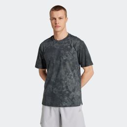T-Shirt adidas Performance "POWER AOP TEE", Damen, Gr. XXL, schwarz (grau, grau six, schwarz), Obermaterial: 70% Polyester, 30% Baumwolle, Shirts T-Shirt