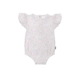 Body Liliput "Blumen", Jungen, Gr. 74/80, EURO-Gr&ouml;&szlig;en, rosa (wei&szlig;, rosa), 100% Baumwolle, bedruckt, kurz, Rundhals, Bodys Body, mit niedlichen R&uuml;schen&auml;rmeln