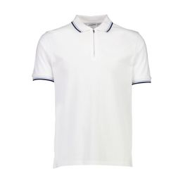 Poloshirt LINDBERGH "LINDBERGH Poloshirt", Herren, Gr. L, weiß (weiß wave), Obermaterial: 100% Baumwolle, lässig geschnitten, Shirts