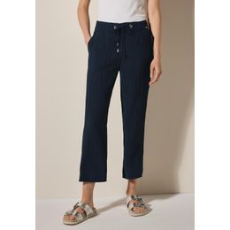 7/8-Hose Cecil, Damen, Gr. L, L&auml;nge 26, blau (universal blau), Stoff, 70% Viskose, 30% Polyamid, unifarben, loose fit 7/8-L&auml;nge, Hosen 7/8-Hose, High Waist