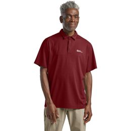 Poloshirt Jack Wolfskin "DELGAMI POLO M", Herren, Gr. M (50), rot (deep, ruby), Oberstoff 100% POLYESTER, Shirts