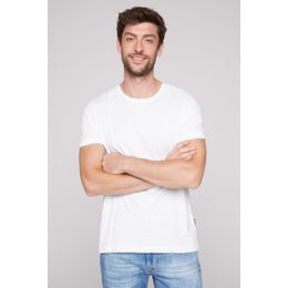 Rundhalsshirt CAMP DAVID, Herren, Gr. M, wei&szlig;, Material: 100% Baumwolle, unifarben, regular fit normal, eingesetzt gerader Abschluss, Shirts Rundhalsshirt, aus Baumwolle