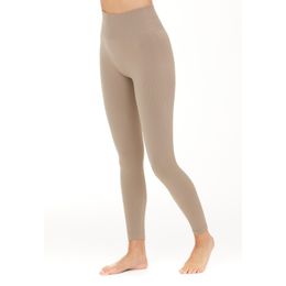 ENDURANCE ATHLECIA Trainingstights ATHLECIA "Aideny", Damen, Gr. L/XL, EURO-Größen, grau (taupe), 92% Nylon, 8% Elasthan, unifarben, Hosen, mit Quick Dry-Technologie