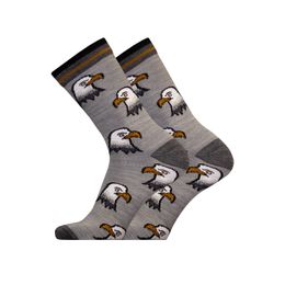 Socken UphillSport "EAGLE 2er Pack", Damen, Gr. 35-38, grau, 58% Wolle, 40% Polyamid, 2% Elasthan, mehrfarbig, Socken Socken, in nahtlosem Design