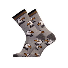 Socken UphillSport "EAGLE 2er Pack", Damen, Gr. 47-50, grau, 58% Wolle, 40% Polyamid, 2% Elasthan, mehrfarbig, Socken Socken, in nahtlosem Design