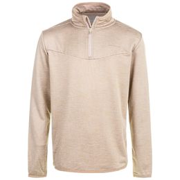 Langarmshirt Endurance "Ledger Jr.", Jungen, Gr. 116, beige (beige, meliert), 92% Polyester, 8% Elasthan, unifarben, normal, Shirts Langarmshirt, mit hochabschlie&szlig;endem Kragen