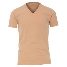 T-Shirt Venti "Venti T-Shirt Doppelpack uni", Herren, Gr. L, beige, 95% Baumwolle, 5% Elasthan, Shirts
