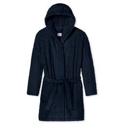Schiesser Long Bathrobe 'Teddy Fleece' female Blue size S