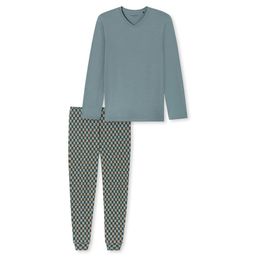 Schiesser Pyjama lang 'Comfort Nightwear' Herren Gr&ouml;&szlig;e XXXL gr&uuml;n