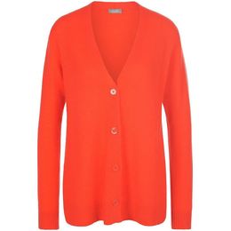 Peter Hahn - Strickjacke mit 1/1-Arm, orange, Gr. 48 / XL - Kaschmir