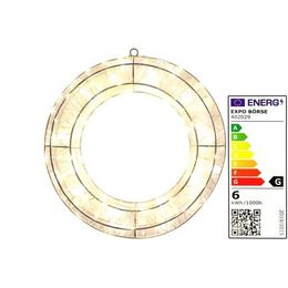 Expo-B&ouml;rse LED Lichtkranz auf Metallgestell 200 LEDs &Oslash; 30 cm T&uuml;rkranz Deko Kranz Timer