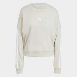 adidas Sportswear Sportsweatshirt 'Essentials' Damen Größe XL hellbeige / weiß