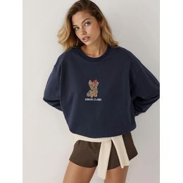 Hiccup Sweatshirt Damen Gr&ouml;&szlig;e L marine / braun